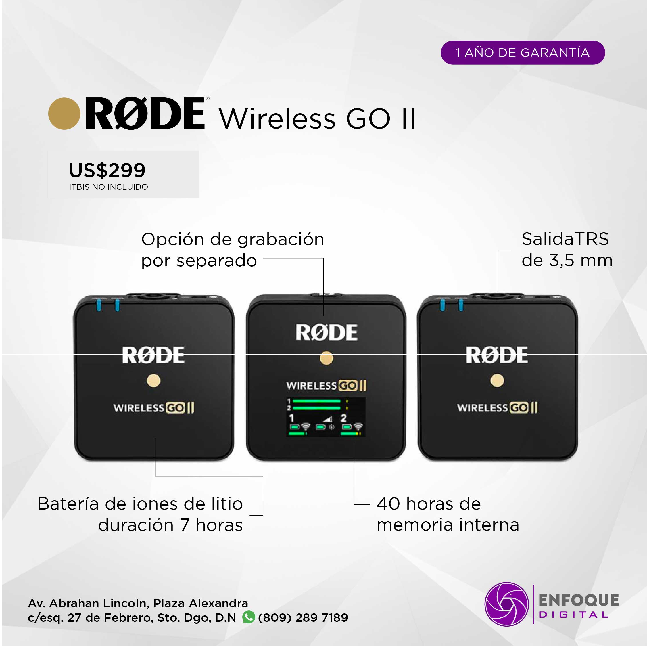Rode Wireless go II | Enfoque Digital